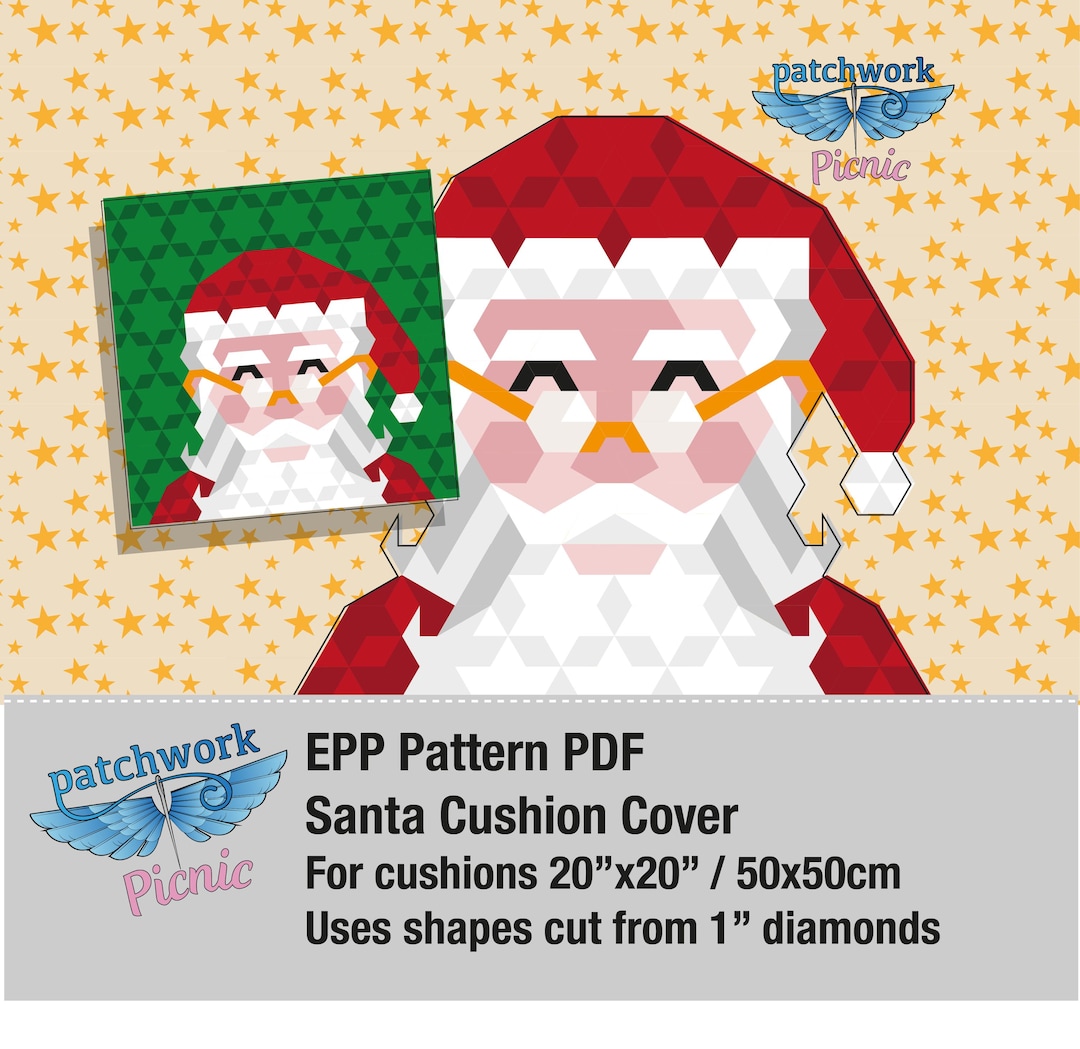 EPP Santa Cushion Cover Pattern - PDF Download - Etsy