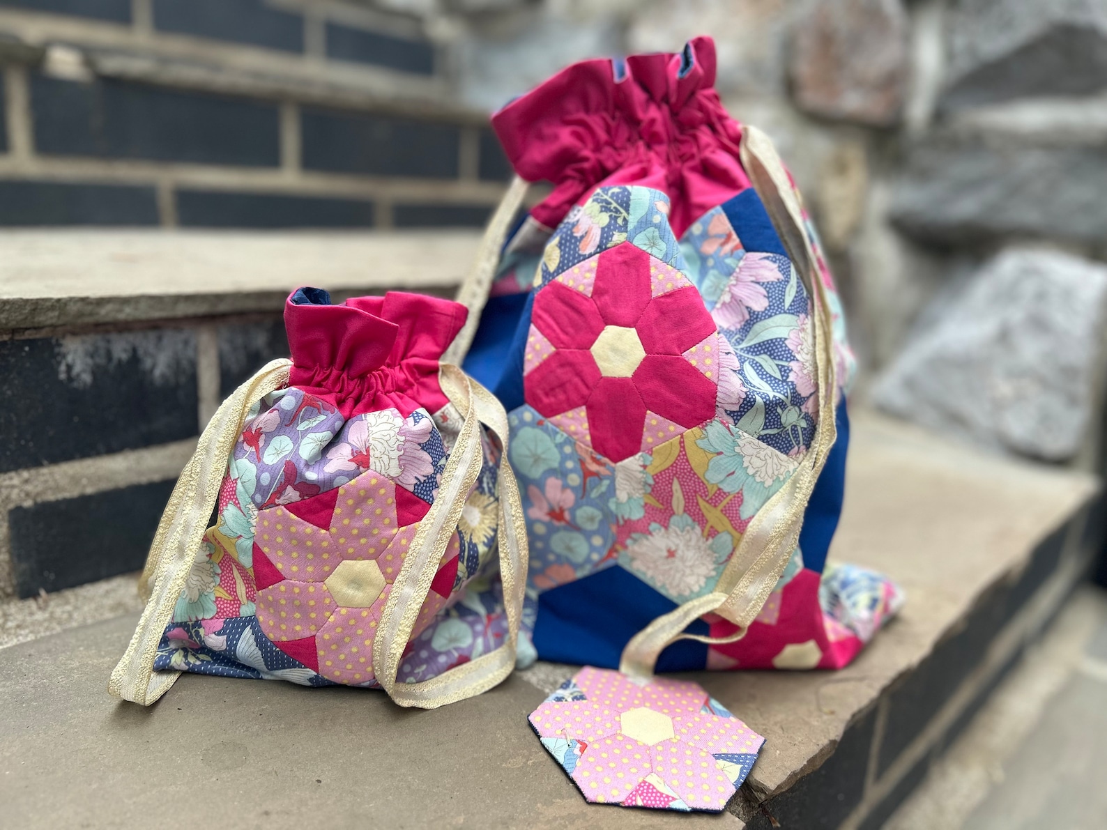 2 Beginner Drawstring EPP Gift Bag Patterns and Tag - PDF Download - Etsy