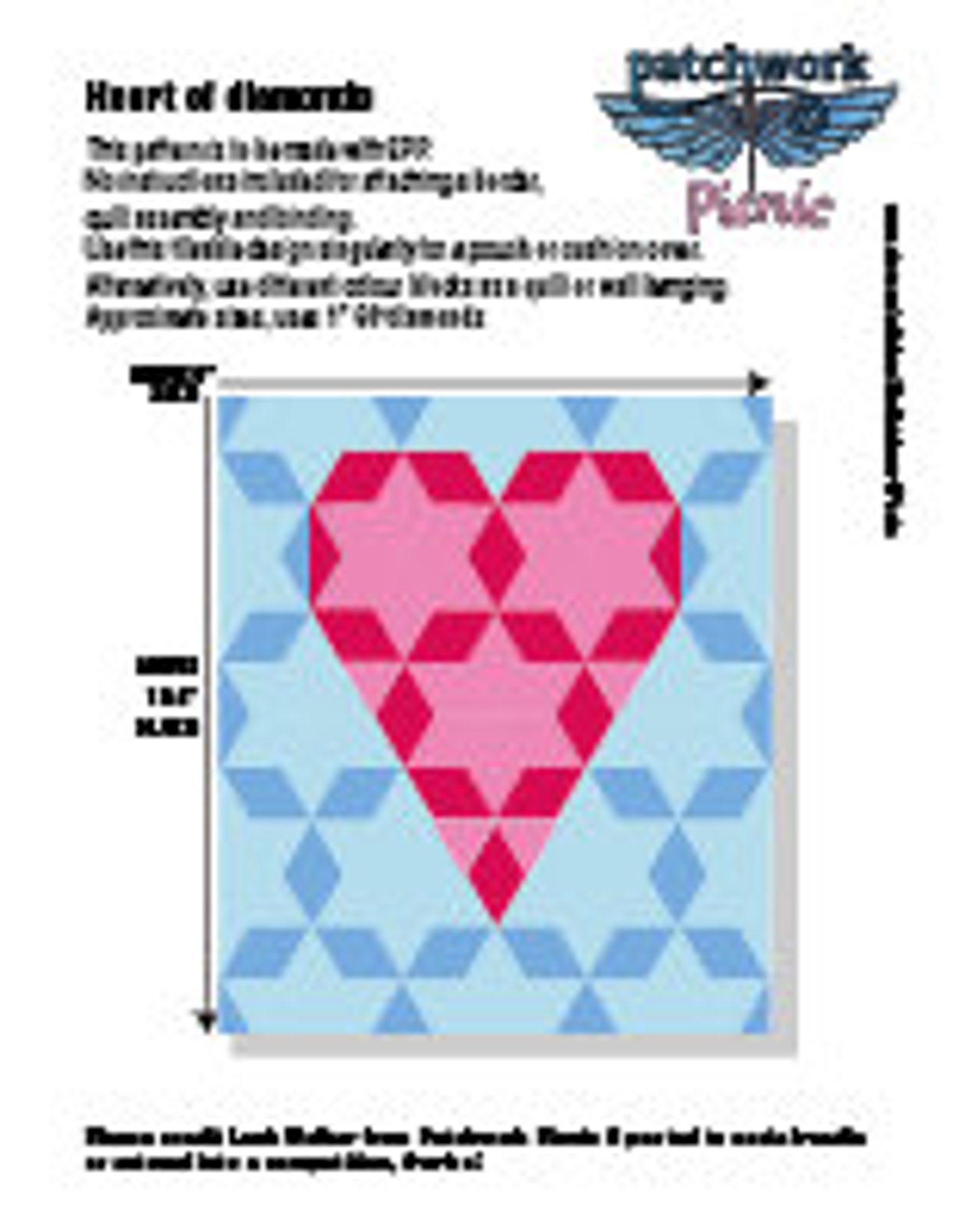 Heart of Diamonds EPP Patchwork Pattern PDF - Digital Download - Etsy
