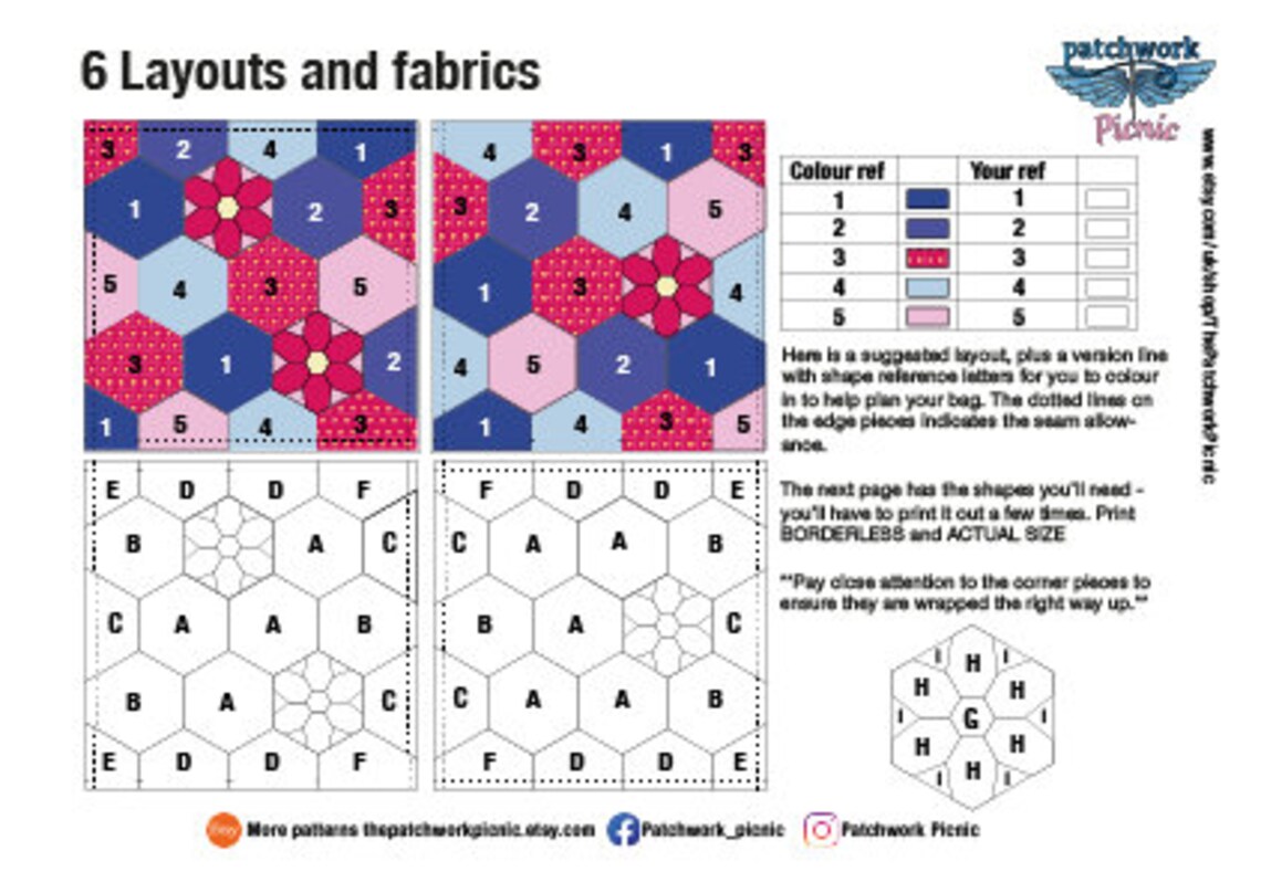 2 Beginner Drawstring EPP Gift Bag Patterns and Tag - PDF Download - Etsy