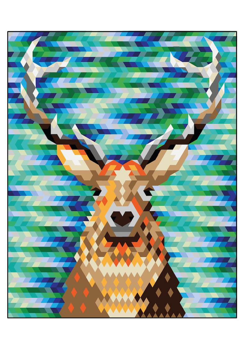 Staggy Mcstagface EPP Patchwork Pattern PDF Digital Download - Etsy