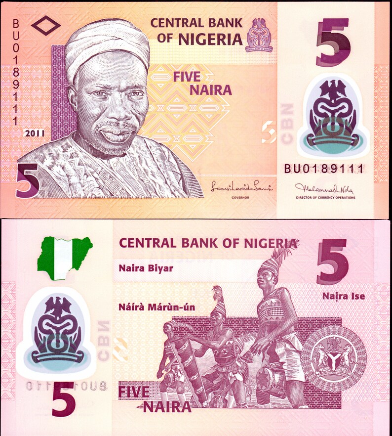 Nigeria 2000's 5 Naira Polymer Note UNC | Etsy