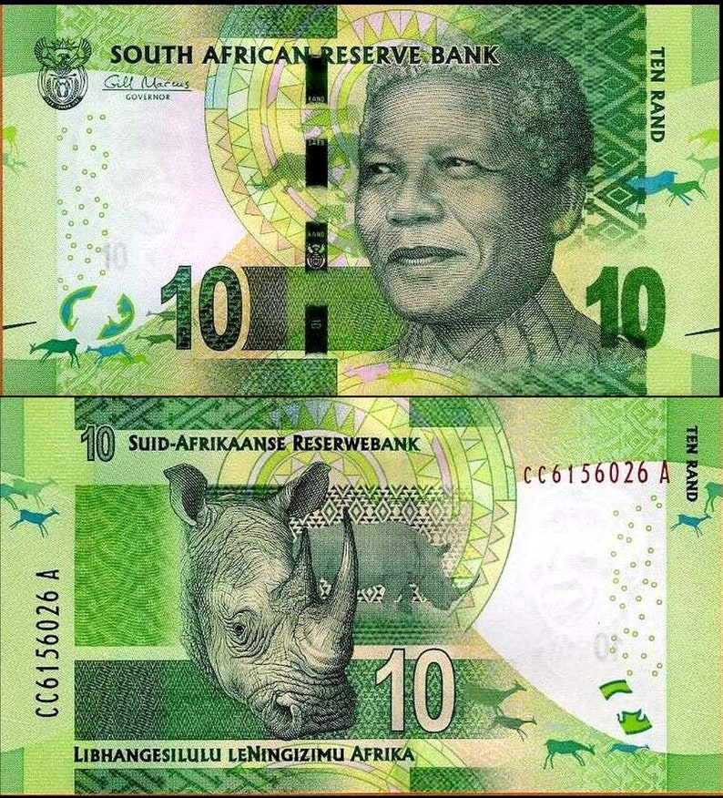 South Africa 2014 10 Rand /RHINO Banknote UNC | Etsy