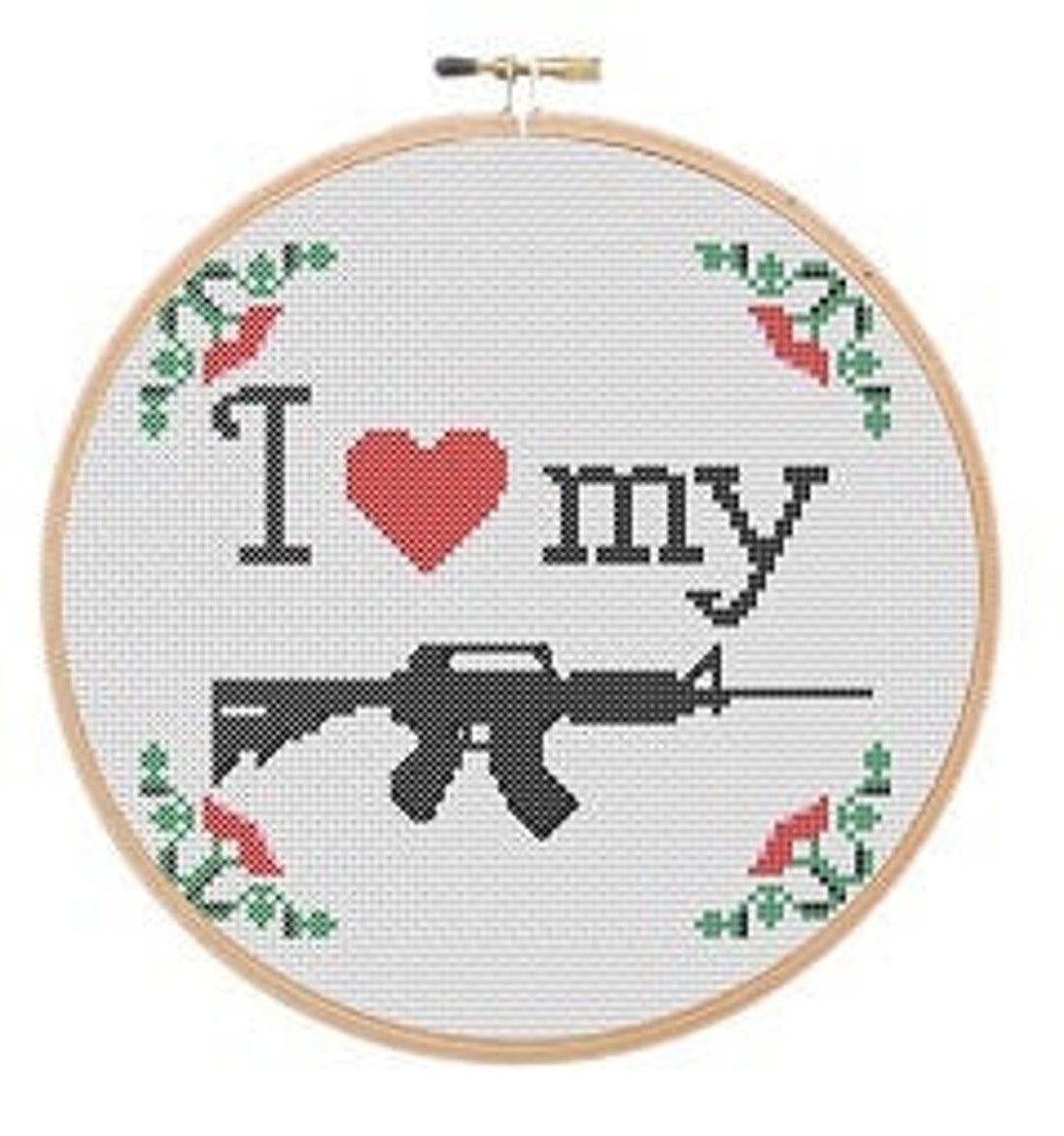 I Love My AR-15 Cross Stitch Pattern PDF AR15 Gun Rifle Firearm ...