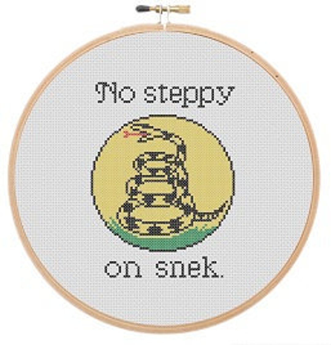 No Steppy on Snek Cross Stitch Pattern PDF - Don't Tread on Me Gadsden ...