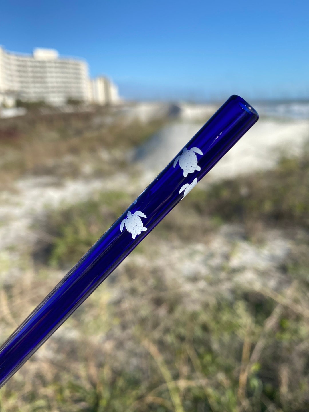 Turtle Engraved Glass Straw, Glass Straws, Borosilicate Glass Straws ...
