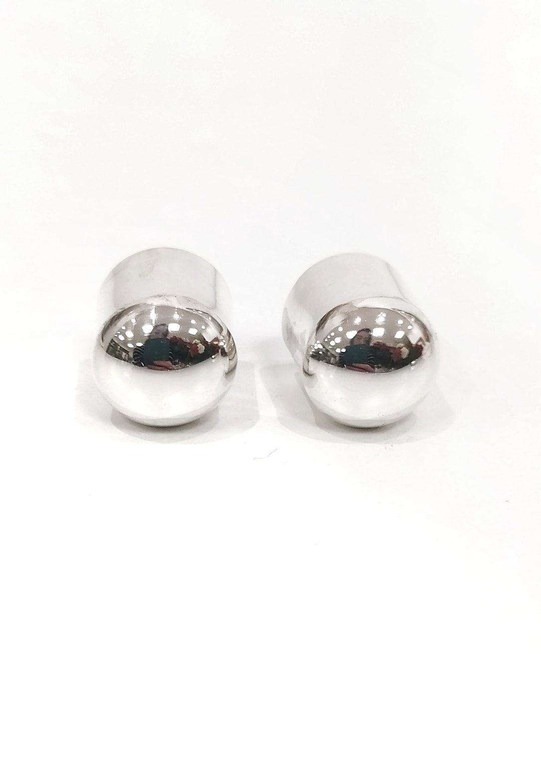 Silver Button Plugs, Handmade Sterling Silver Plugs - Etsy