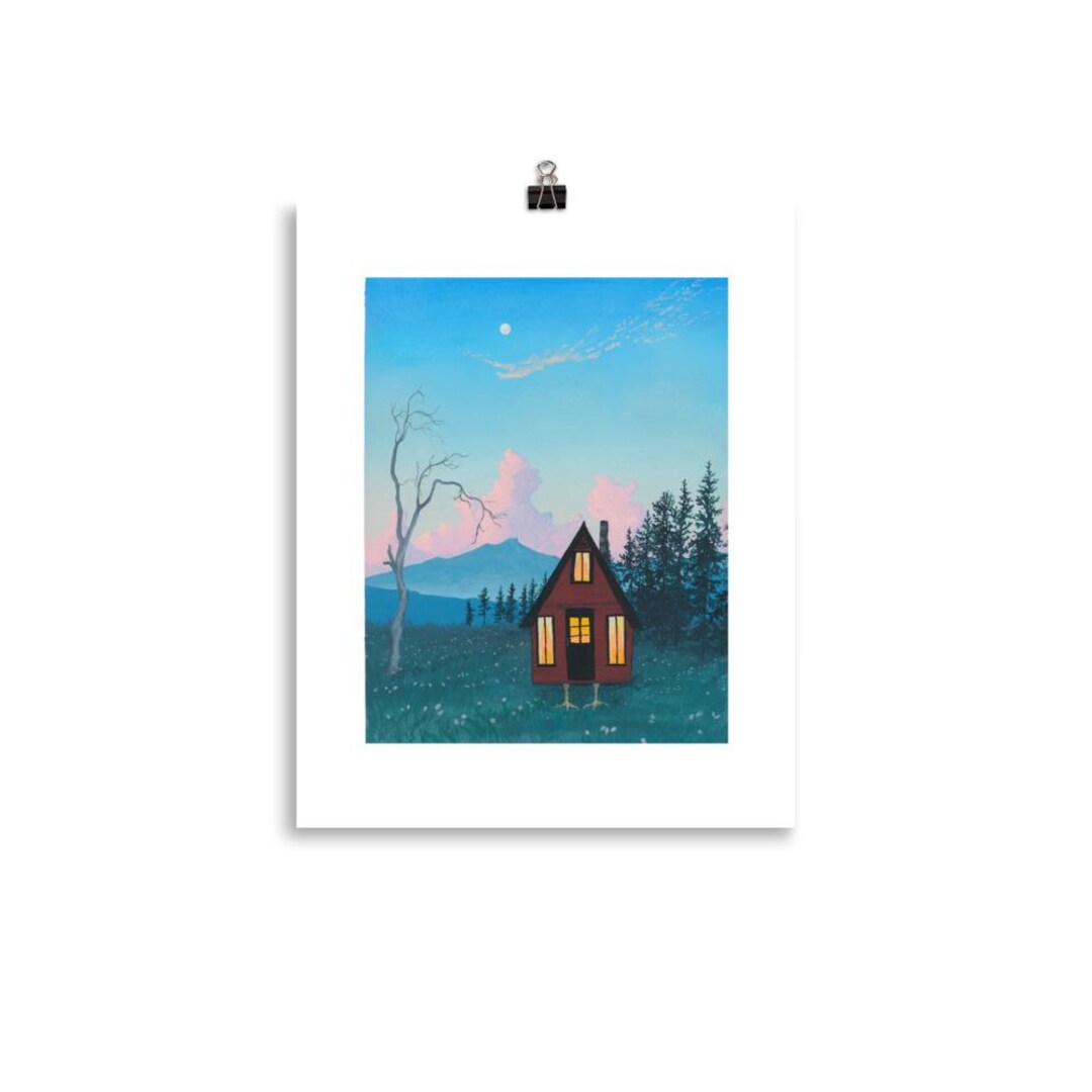 Camel's Hump With Baba Yaga - Original Giclee Art Print of Gouache ...