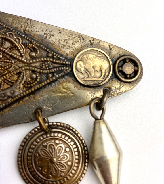Majorie Baer SF mixed metal with charms brooch bufal… - Gem