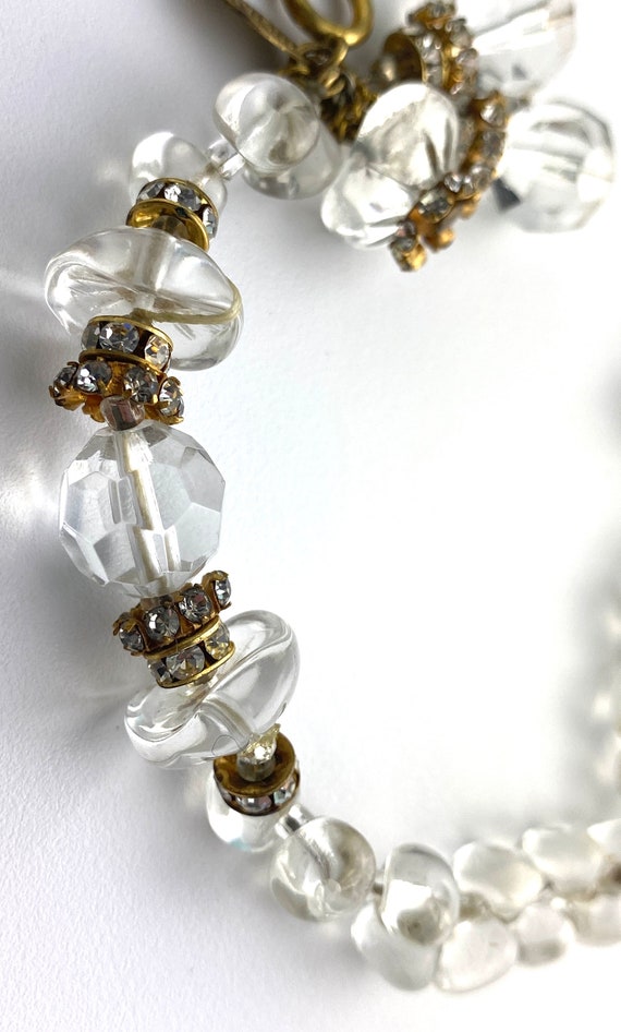 Rare vintage Miriam Haskell clear art glass beads bra… - Gem