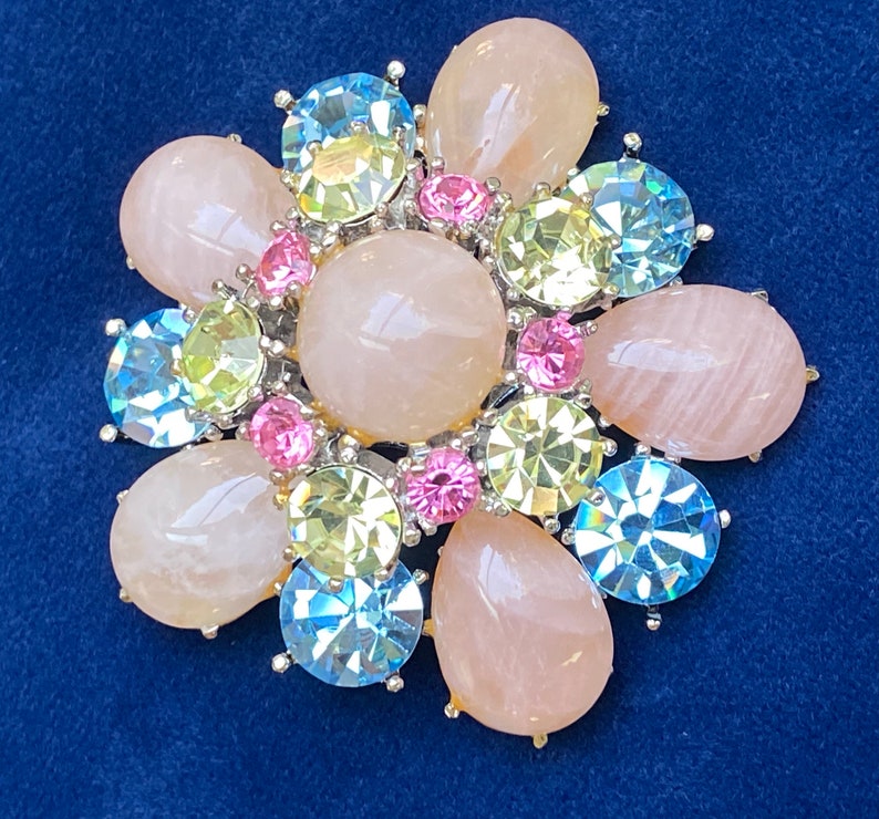 Vintage Juliana Collezione Large Brooch Pastel Rhinestones - Etsy