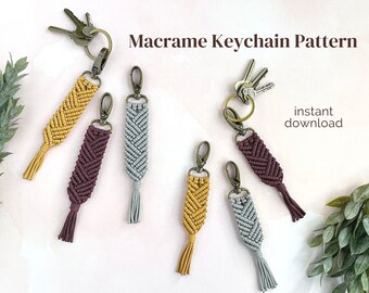 Step by Step Macrame Keychain DIY Pattern for Beginners - Etsy