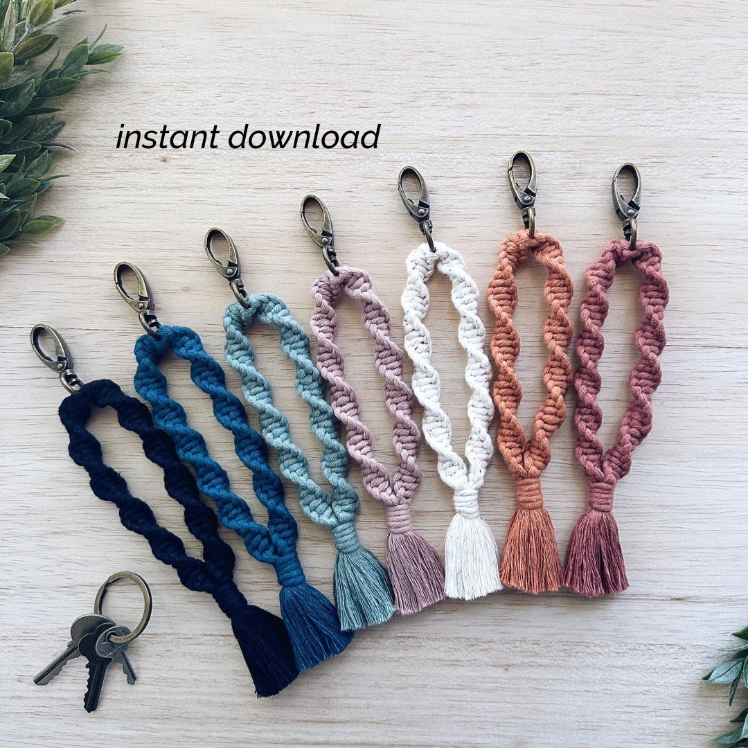 Macrame Pattern PDF DIY Wristlet Keychain Instant Download Easy Macrame ...