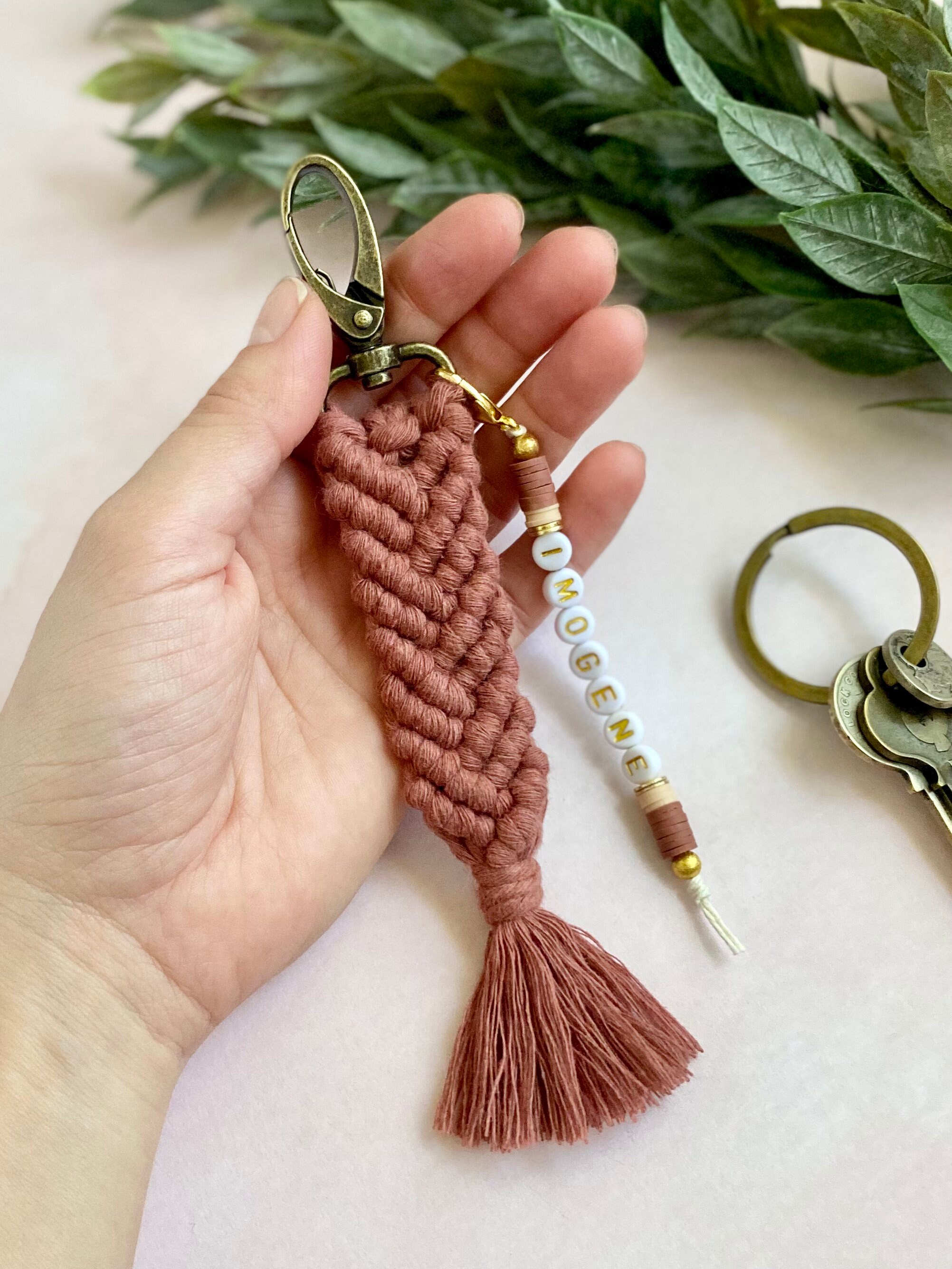 Personalized Name Keychain Set Custom Initials Monogram - Etsy