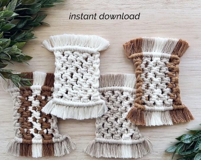 Macrame Coaster Pattern, Macrame PDF Tutorial Coaster, Macrame Tutorial ...