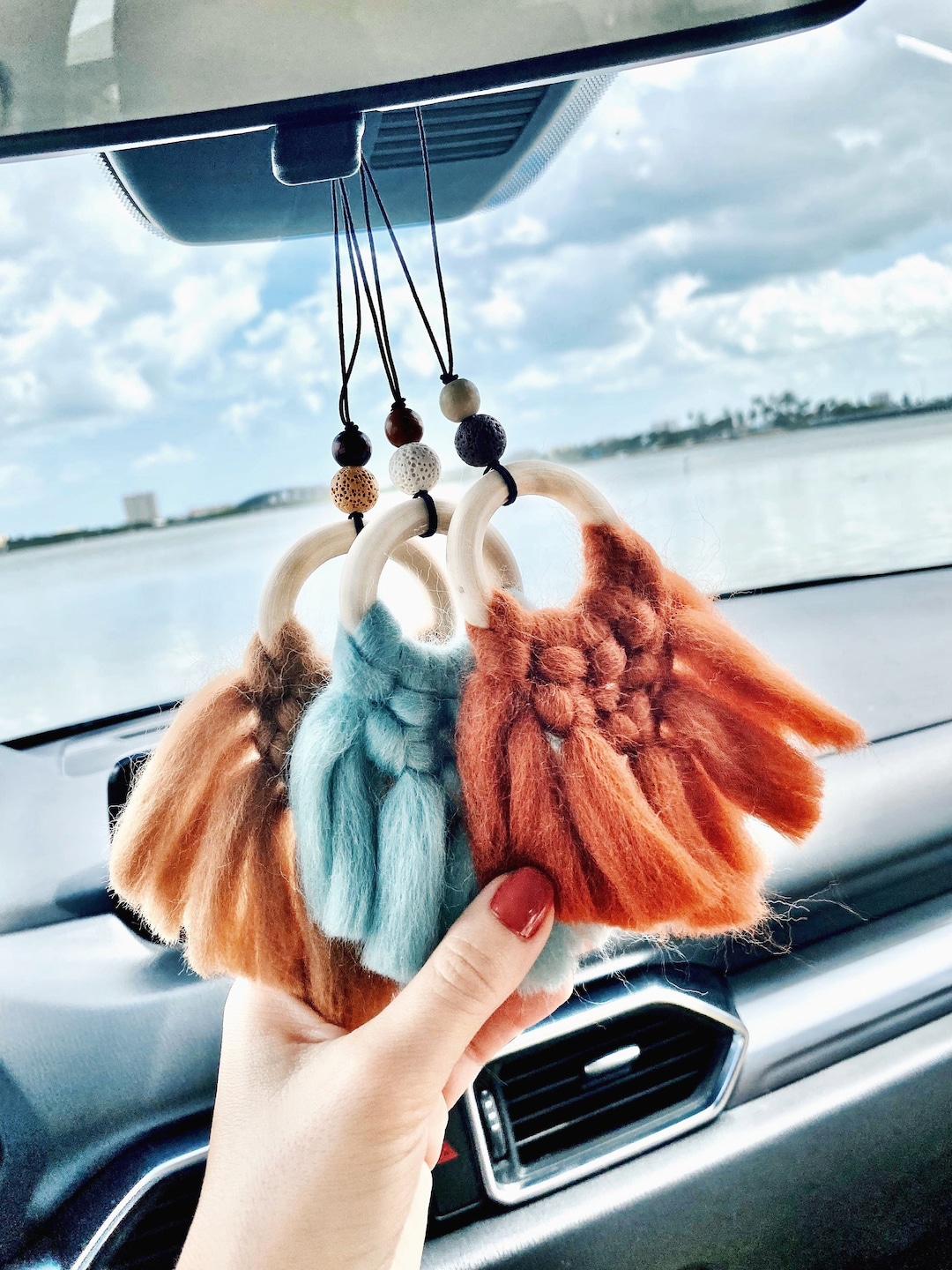 Boho Car Accessories | Hippie Gift for Her | Macrame Essential Oil ...