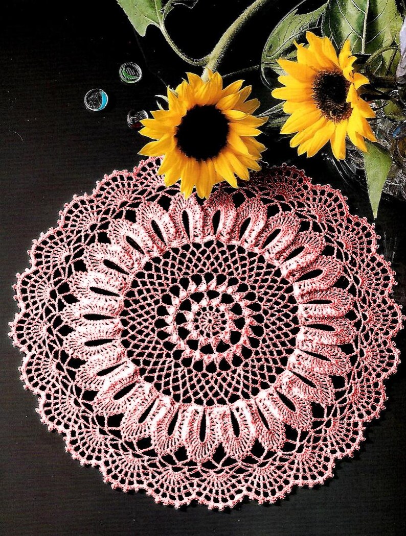 Vintage Crochet Pattern Round Placemat Crochet Table Mat Crochet Doily Crochet Table Center ...