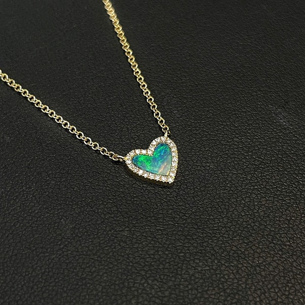 Opal Heart - Etsy