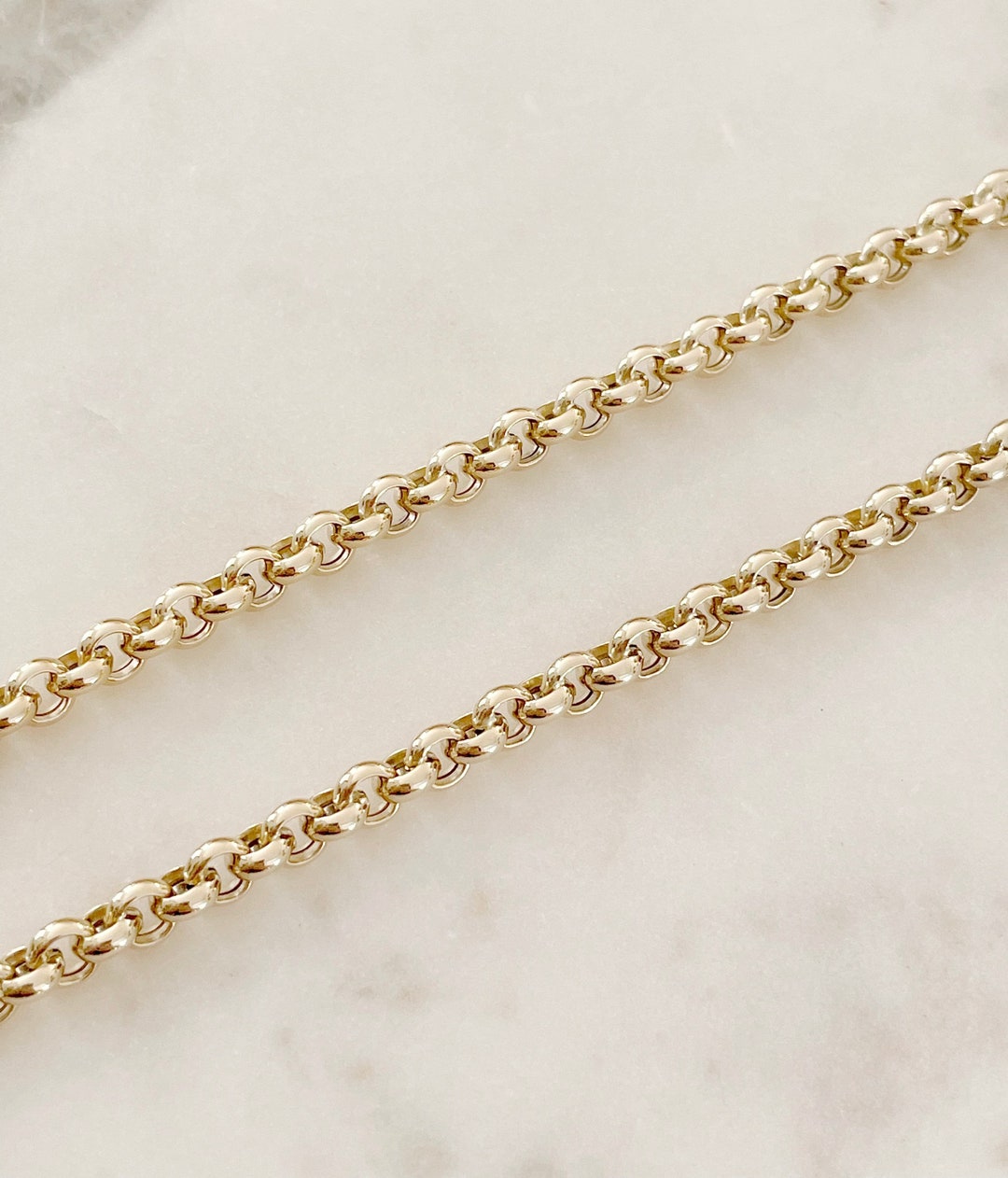 14K 5MM Rolo Chain Necklace - Etsy