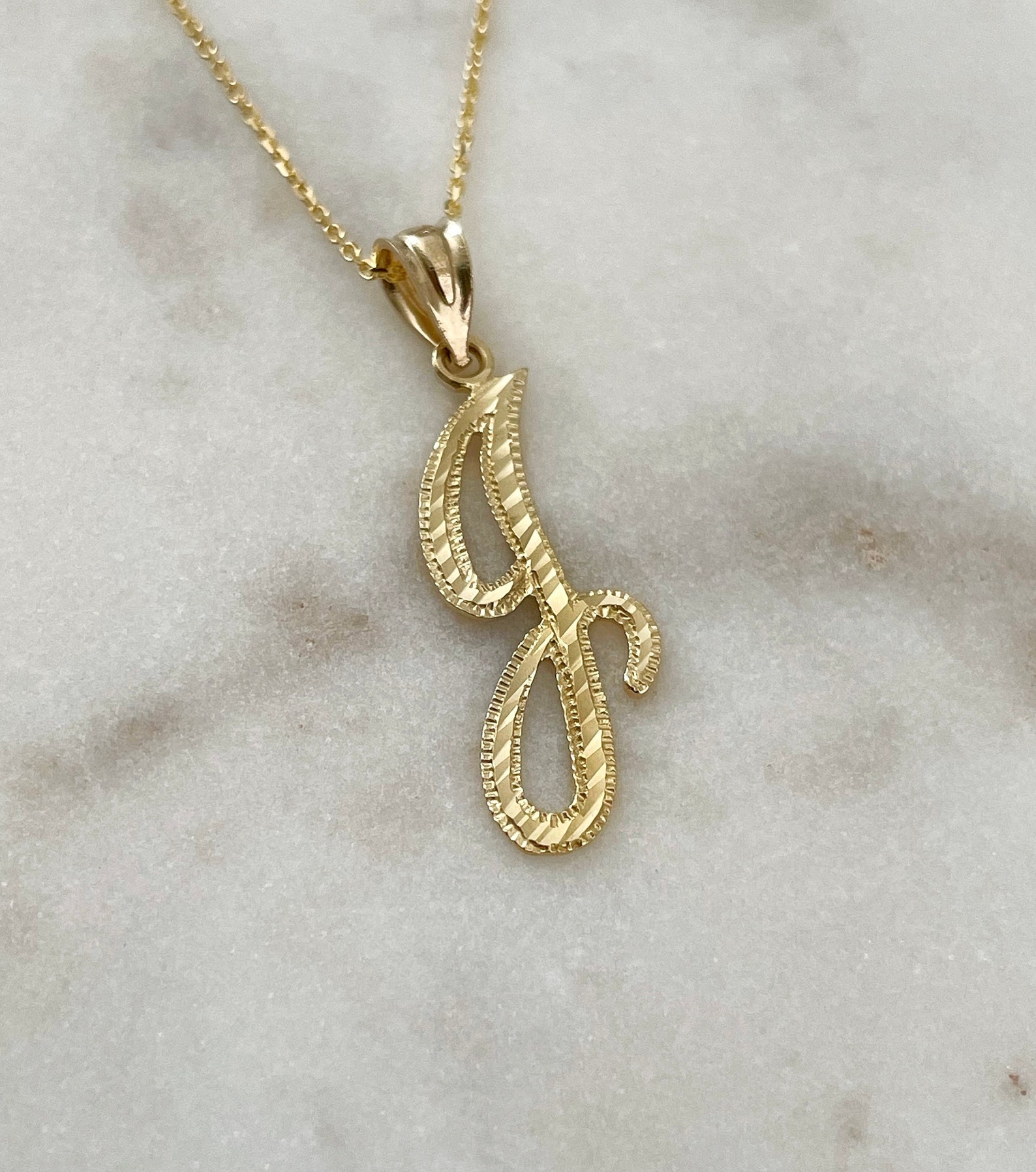 14K Yellow Gold Initial J - Etsy