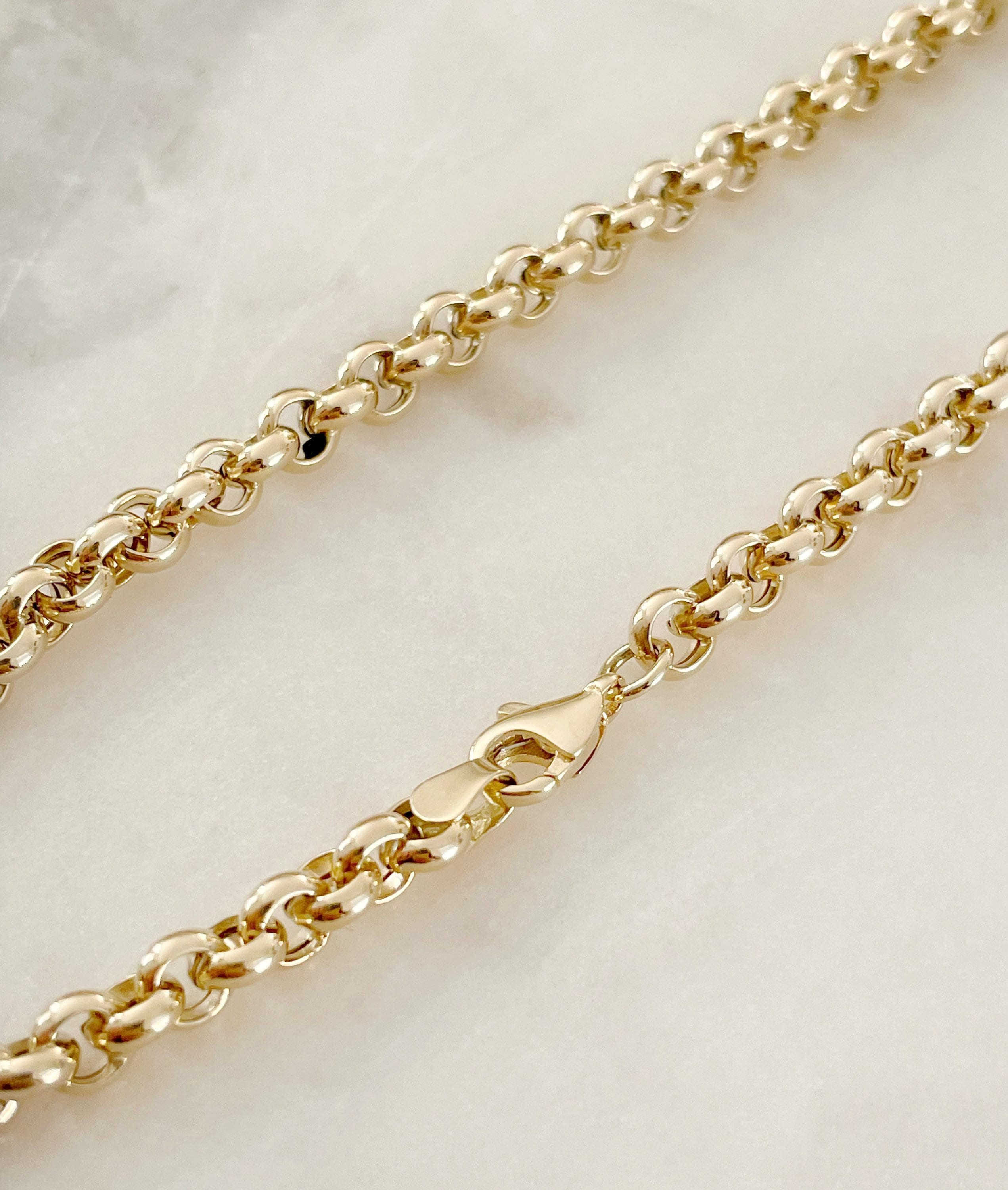 14K 5MM Rolo Chain Necklace - Etsy