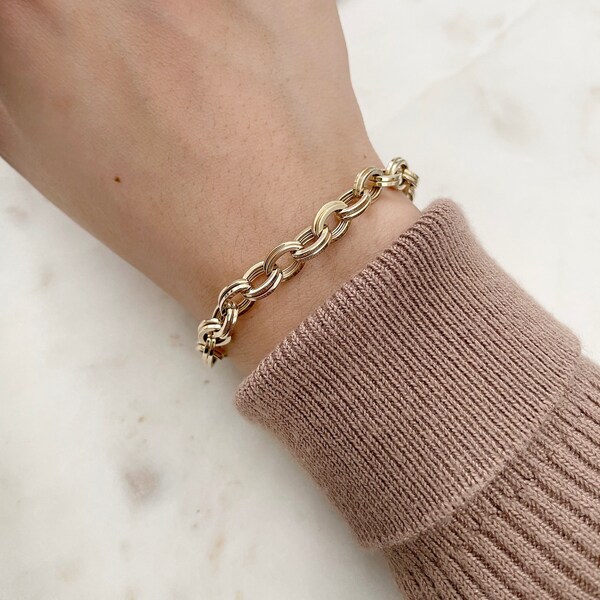 14k Gold Bracelet Sailor Clasp - Etsy