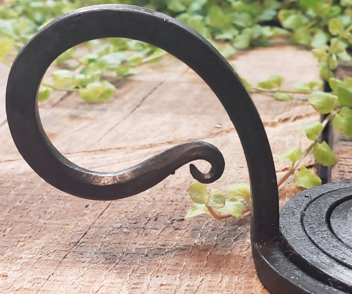 Wrought Iron Spiral Chamber Candle Holder | Hand Forged | Rustic ...
