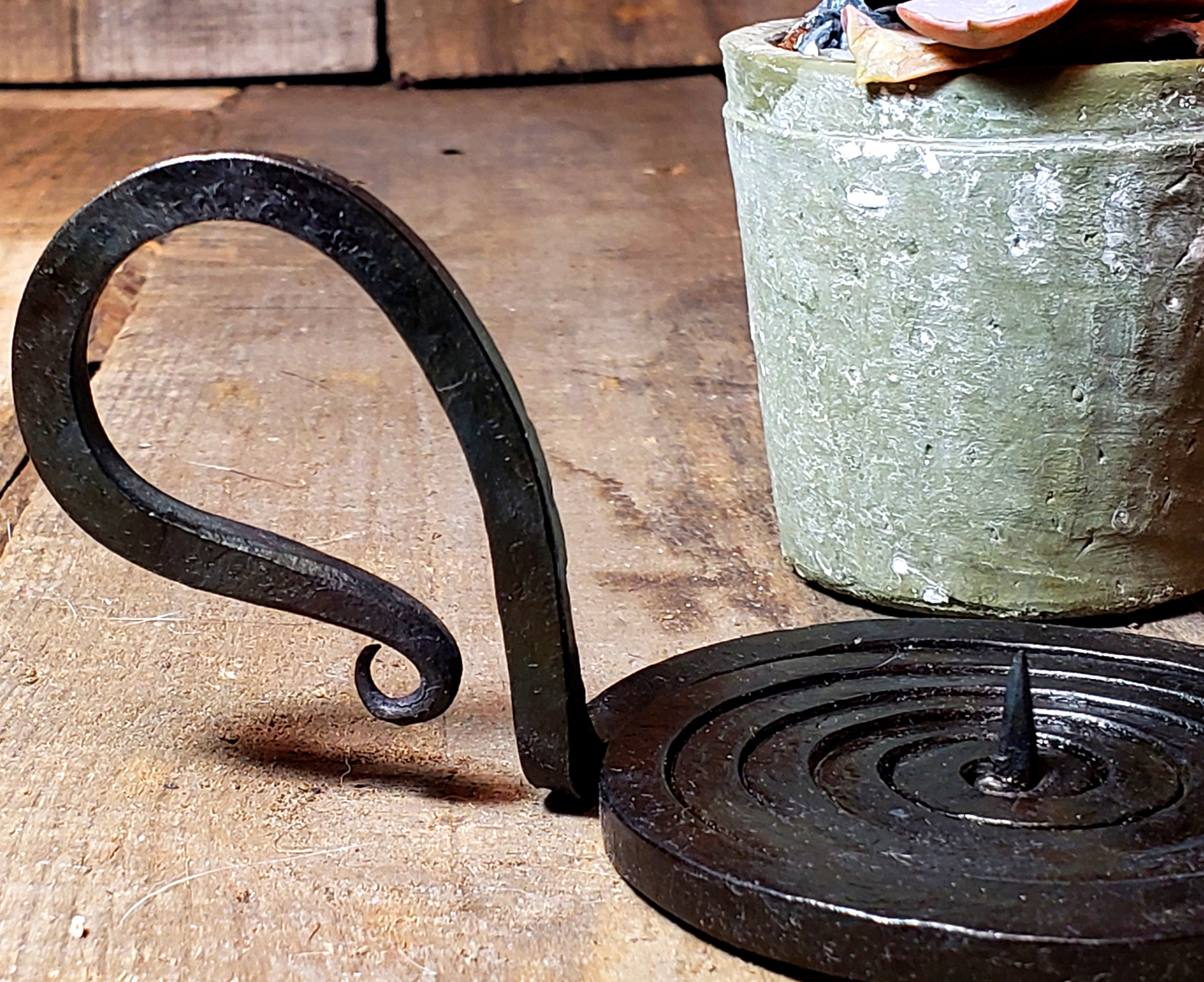 Wrought Iron Spiral Chamber Candle Holder Hand Forged | Etsy