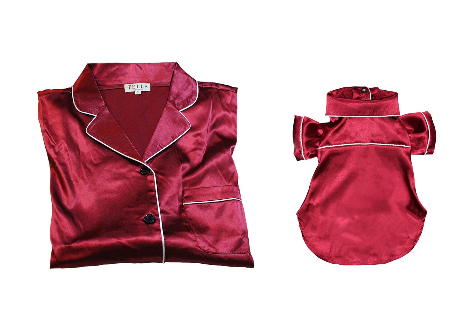 Gift for Dog Moms Matching Pet and Owner Pajamas Set in Ruby - Etsy