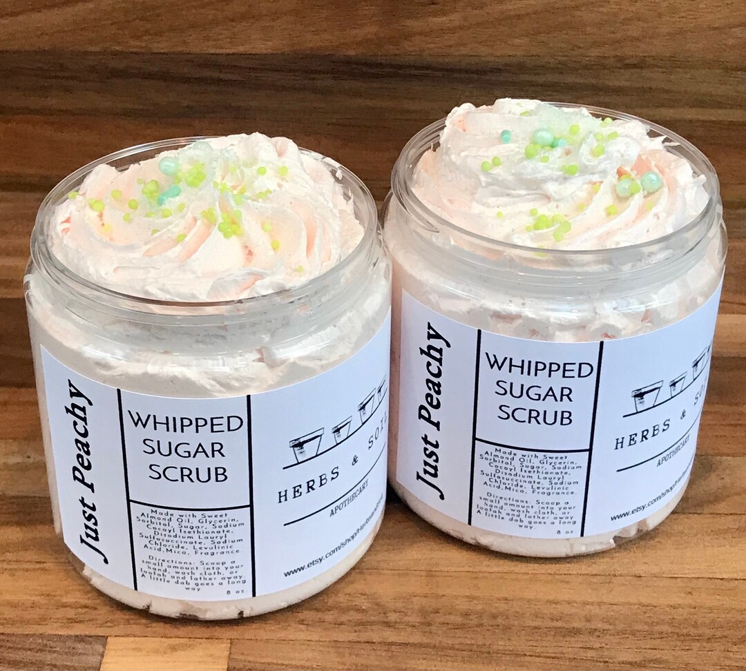 Just Peachy Whipped Sugar Scrub With Sugar Sprinkles Vegan Scrub 7224