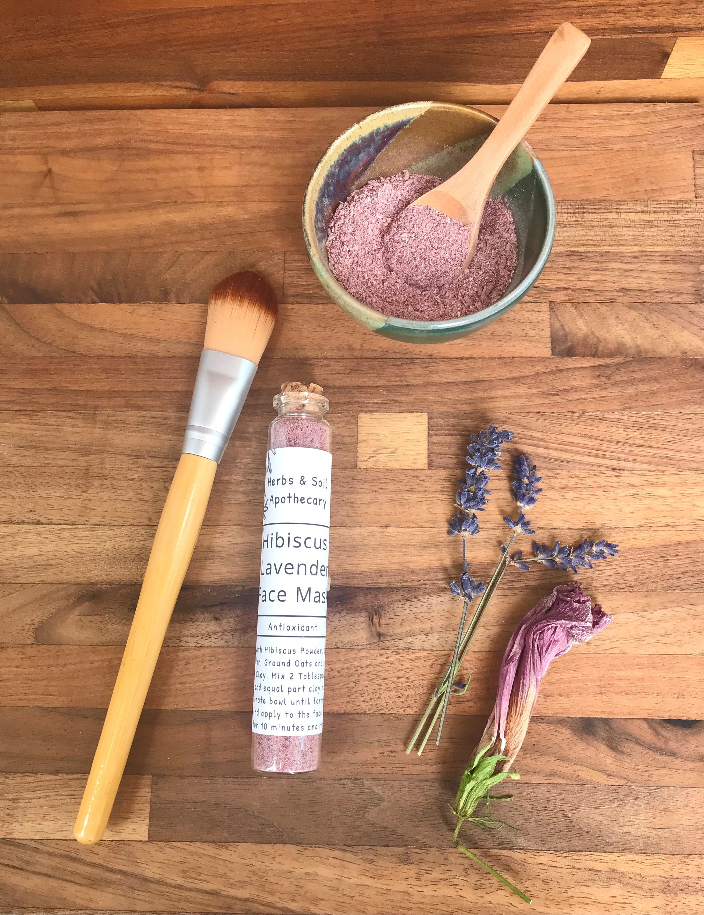 Hibiscus and Lavender Face Mask Made With Natural Minerals - Etsy