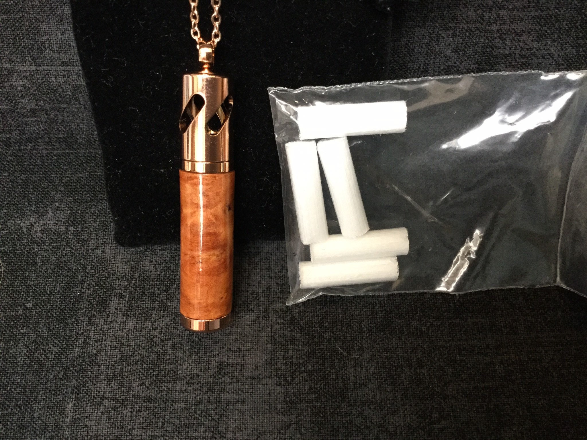 Redwood Barrel With Rose Gold Chain and Barrell Aroma Therapy - Etsy