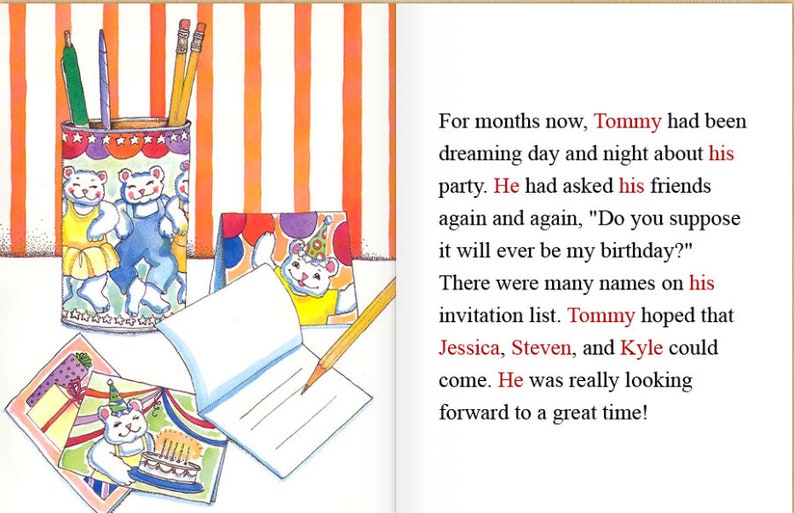 My Birthday Surprise, Custom Easy Reader, Personalized Story Book ...