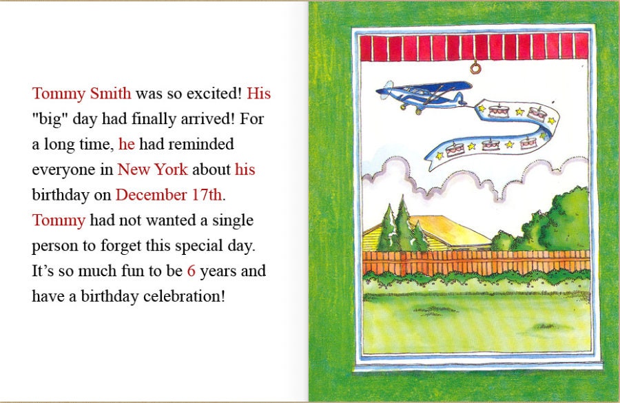 My Birthday Surprise, Custom Easy Reader, Personalized Story Book ...