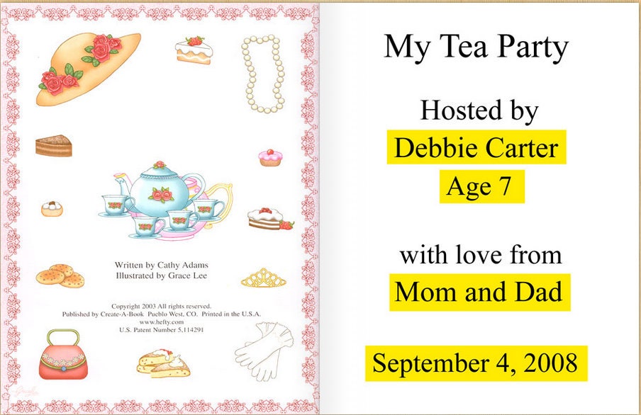 My Tea Party, Personalized Childrens Book, Personalized Girls Gift ...