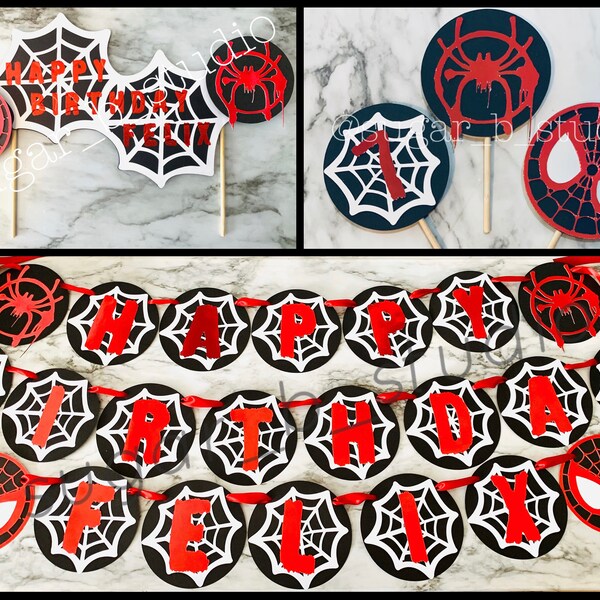 Into the Spiderverse Birthday Banner - Etsy