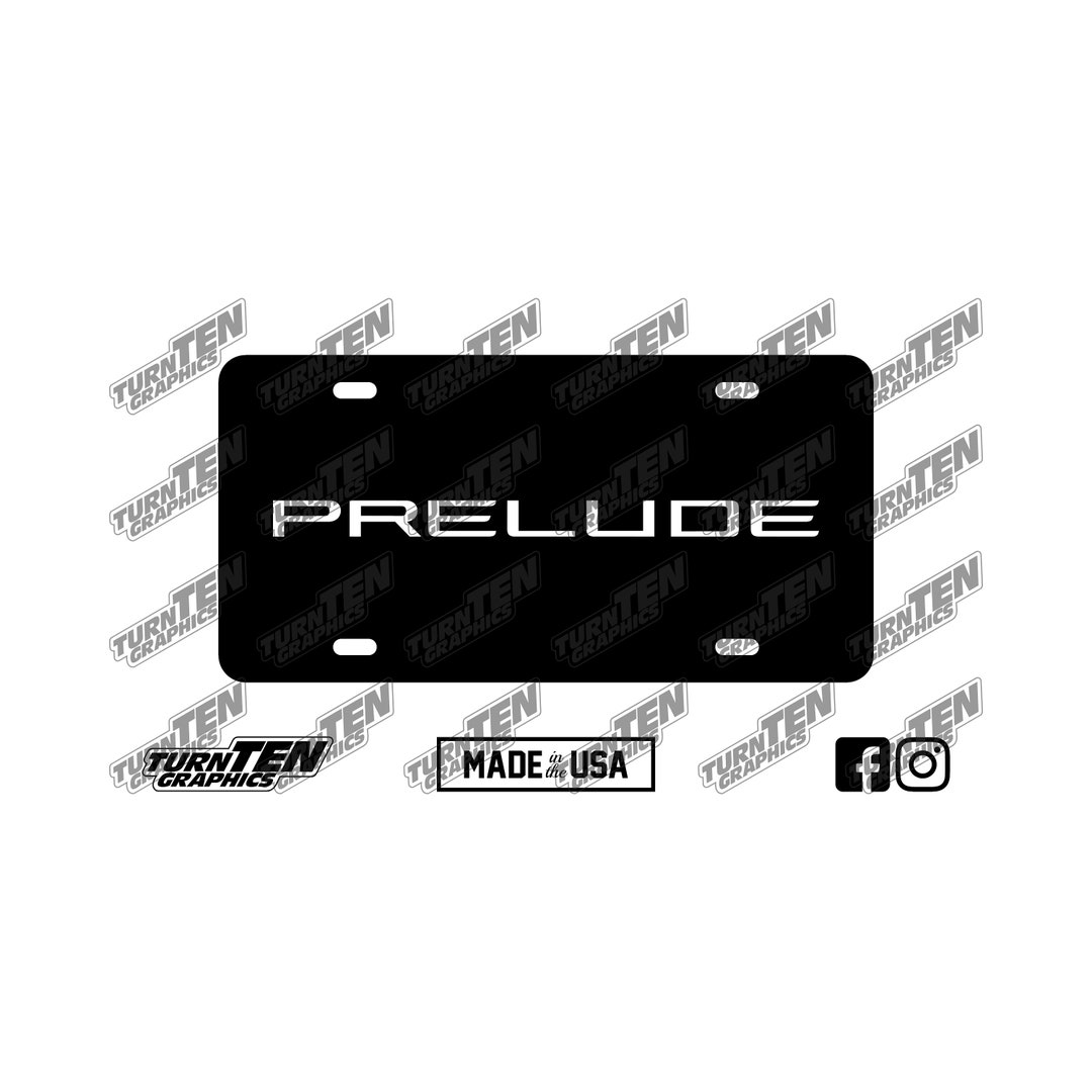 1997-2001 Honda Prelude Vanity License Plate | BB6 | Type S | Type SH ...