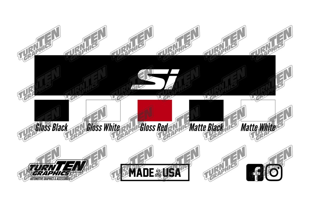 Honda Si Windshield Banner | EM1 | EP3 | FG2 | FA5 | FG4 | FB6 | FC1 ...