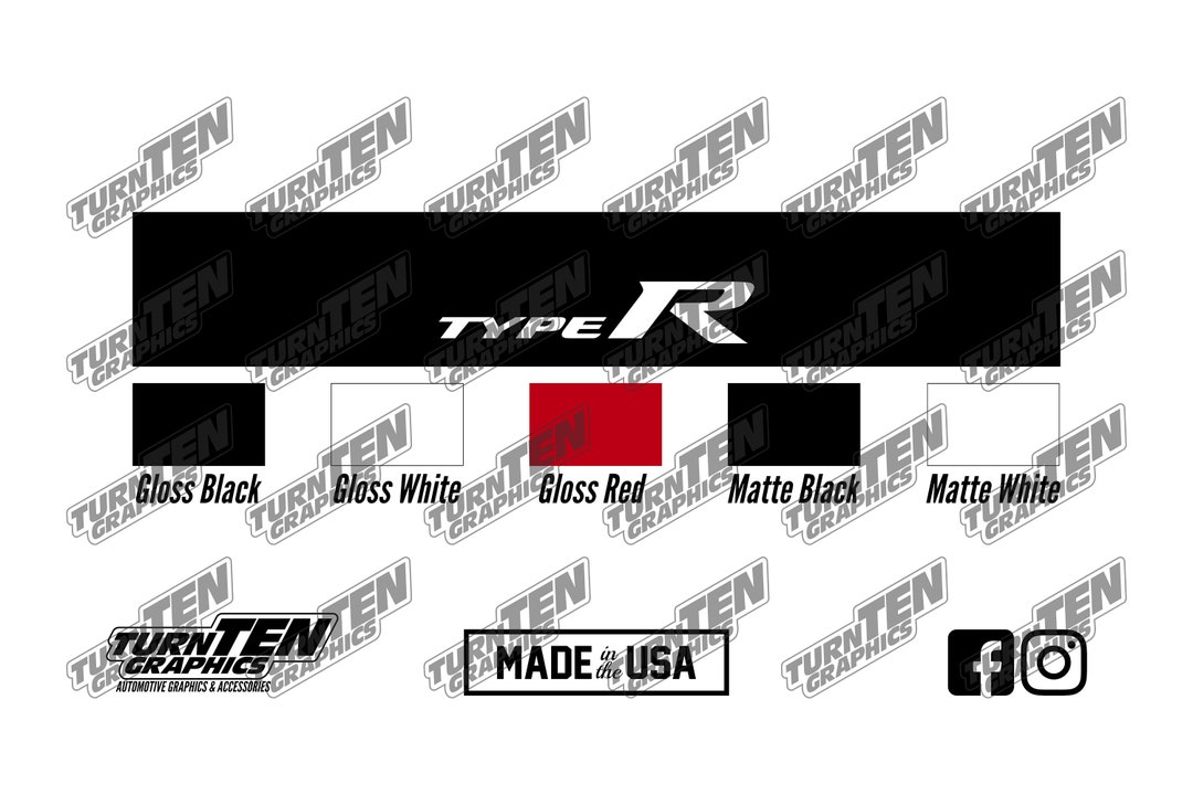 2017-2025 Honda Civic Type R Windshield Banner | FK8 | FL5 | Sun Strip ...