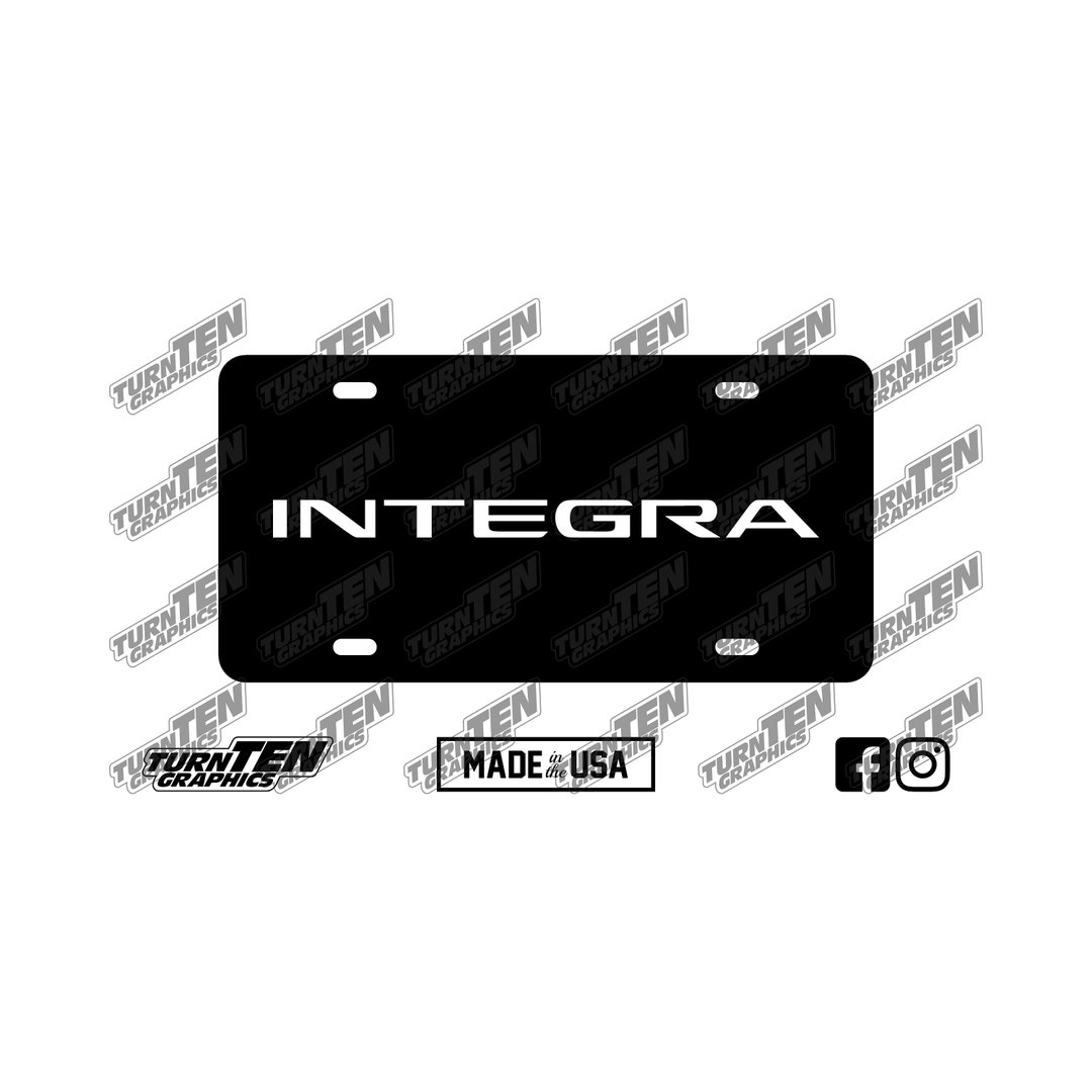2023 Acura Integra Vanity License Plate | DE4 | DE5 | A-spec | Type S ...