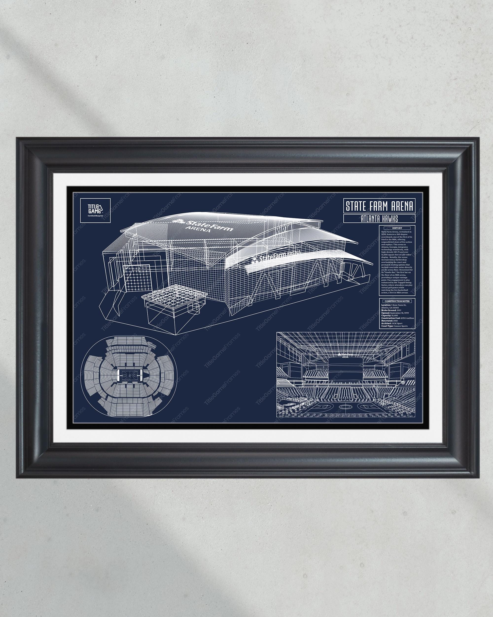 Atlanta Hawks State Farm Arena NBA Basketball Stadium Blueprint - Etsy