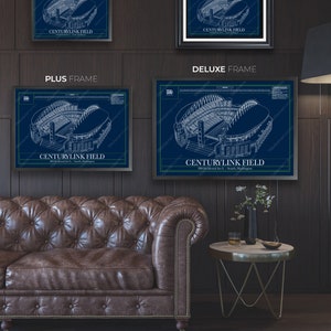 Seattle Seahawks Lumen Field Stadium Blueprint Football Print - Etsy