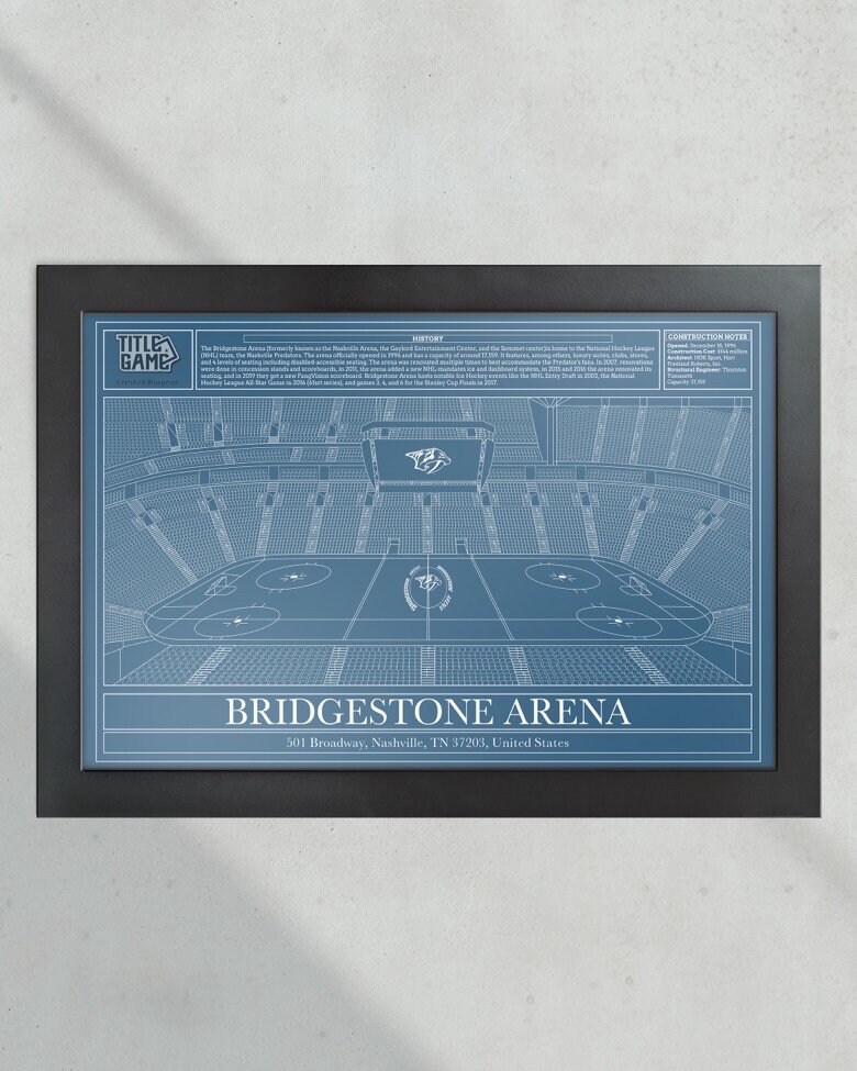 Nashville Predators Bridgestone Arena Hockey Stadium Blueprint - Etsy