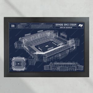 Tampa Bay Buccaneers Raymond James Field Stadium Blueprint Football ...