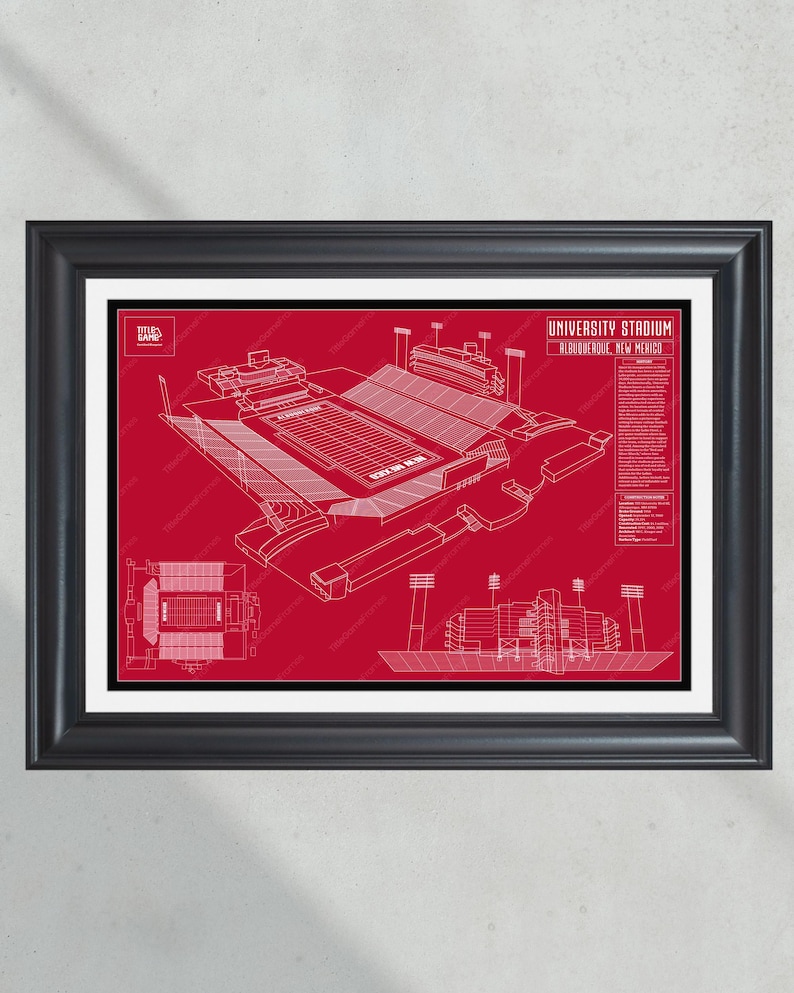 New Mexico Lobos University Stadium Stadium Blueprint Print - Etsy