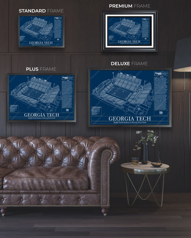 Georgia Tech Yellow Jackets Bobby Dodd Football Stadium Blueprint - Etsy