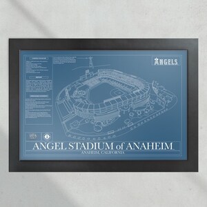 Angel Stadium Anaheim Angels Stadium Ballpark Blueprint Baseball Wall ...