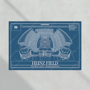 Pittsburgh Steelers Heinz Field Stadium Blueprint Football Print - Etsy