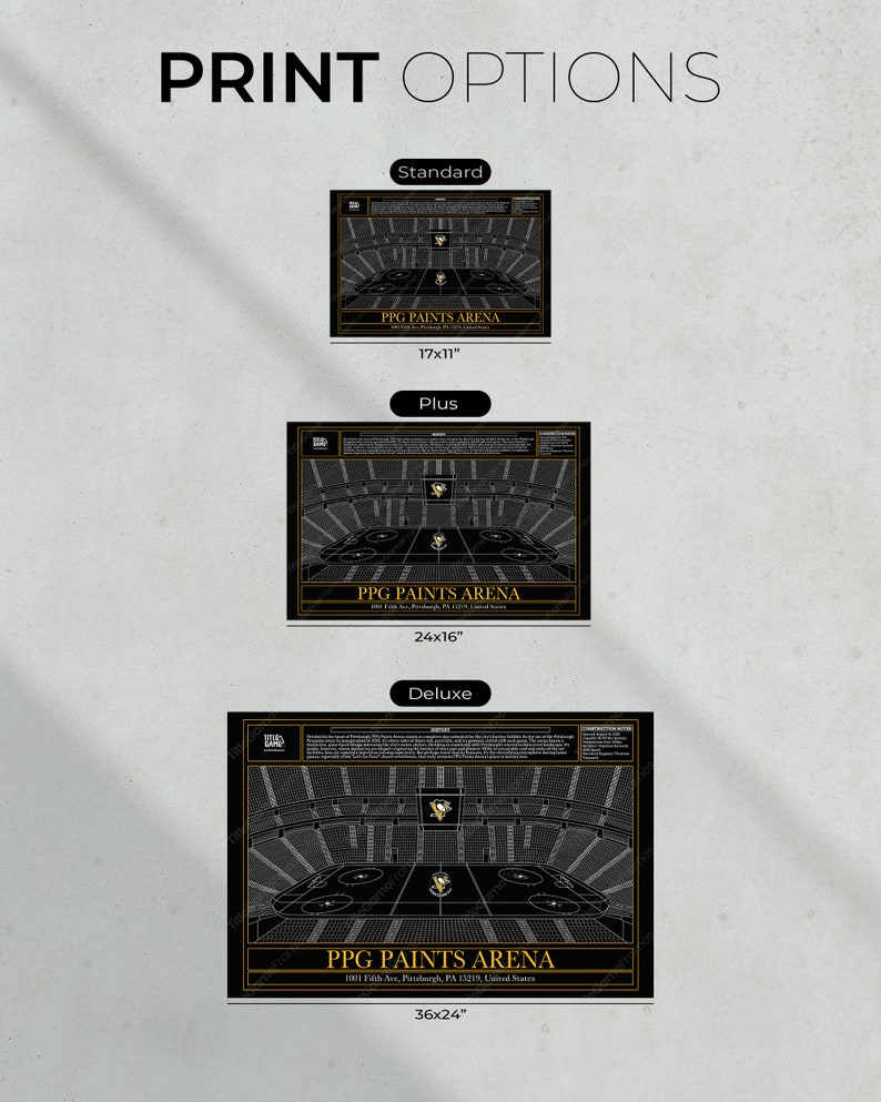 Pittsburgh Penguins PPG Paints Arena Hockey Stadium Blueprint - Etsy