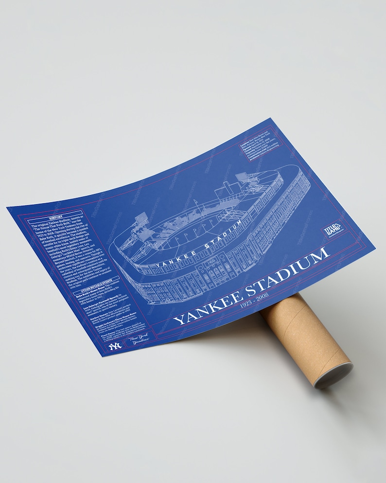 New York Yankees Original Yankee Stadium 1923-2008 Blueprint - Classic ...